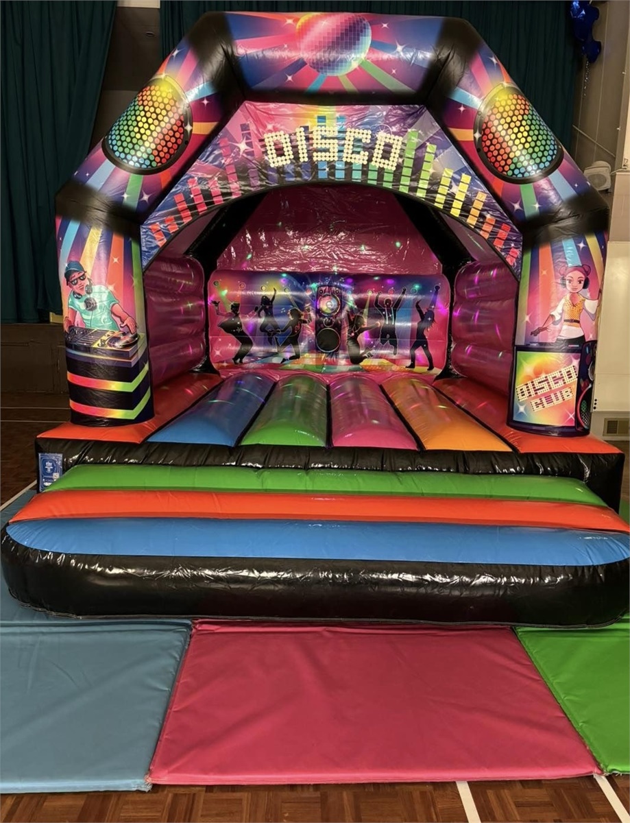 Our brand new Multicoloured disco castle is here !! - Bouncy Castle ...
